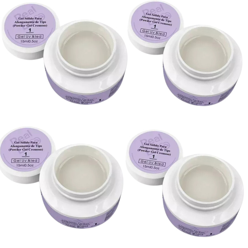 Kit Gel Solido Alongamento De Tips Transparente 1 Real Love | Shopee Brasil
