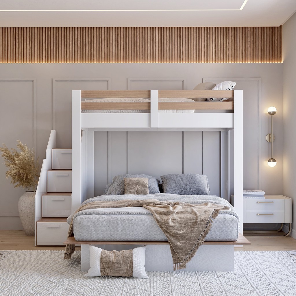 Beliche Casal Family Star Plus Casatema Branco/Amadeirado Montana ...