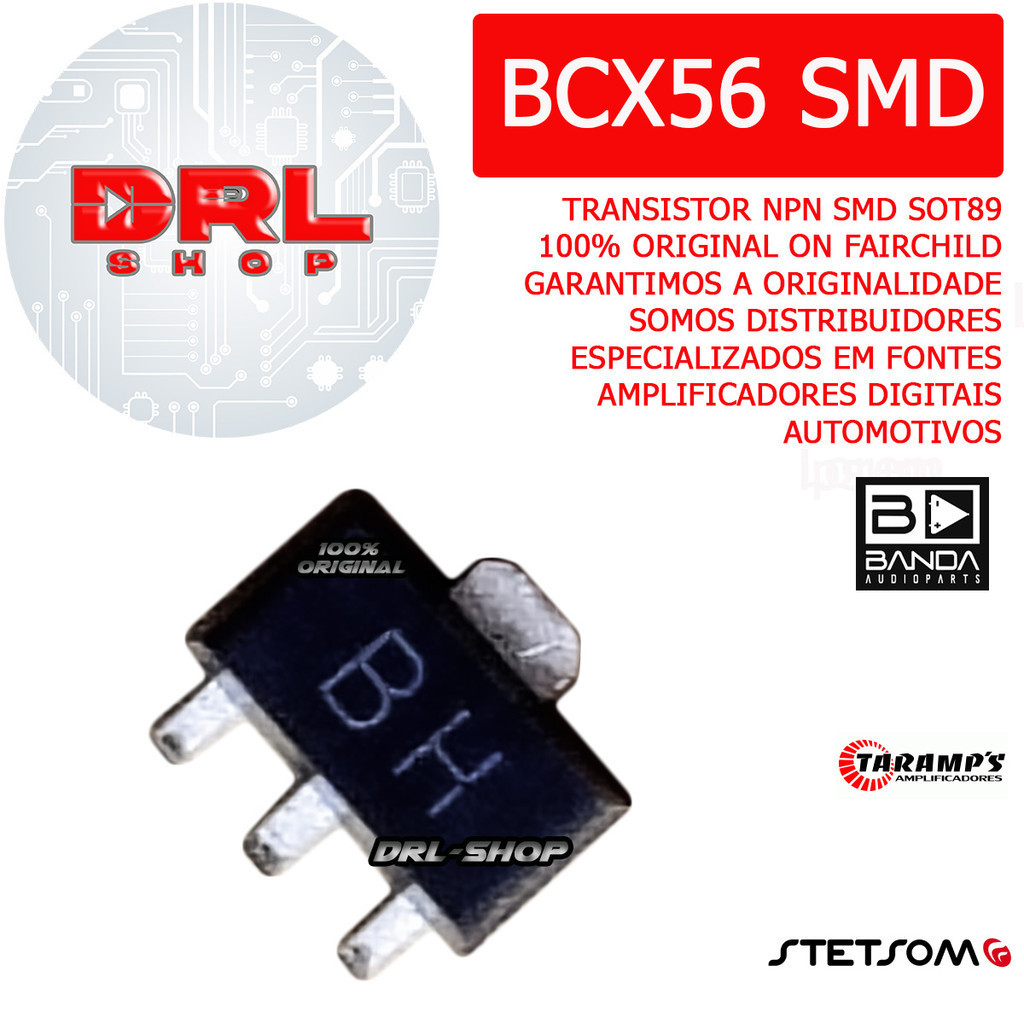 Kit 10 Bcx56 Transistor Bl Bh 56 NPN Taramps Stetsom Banda | Shopee Brasil