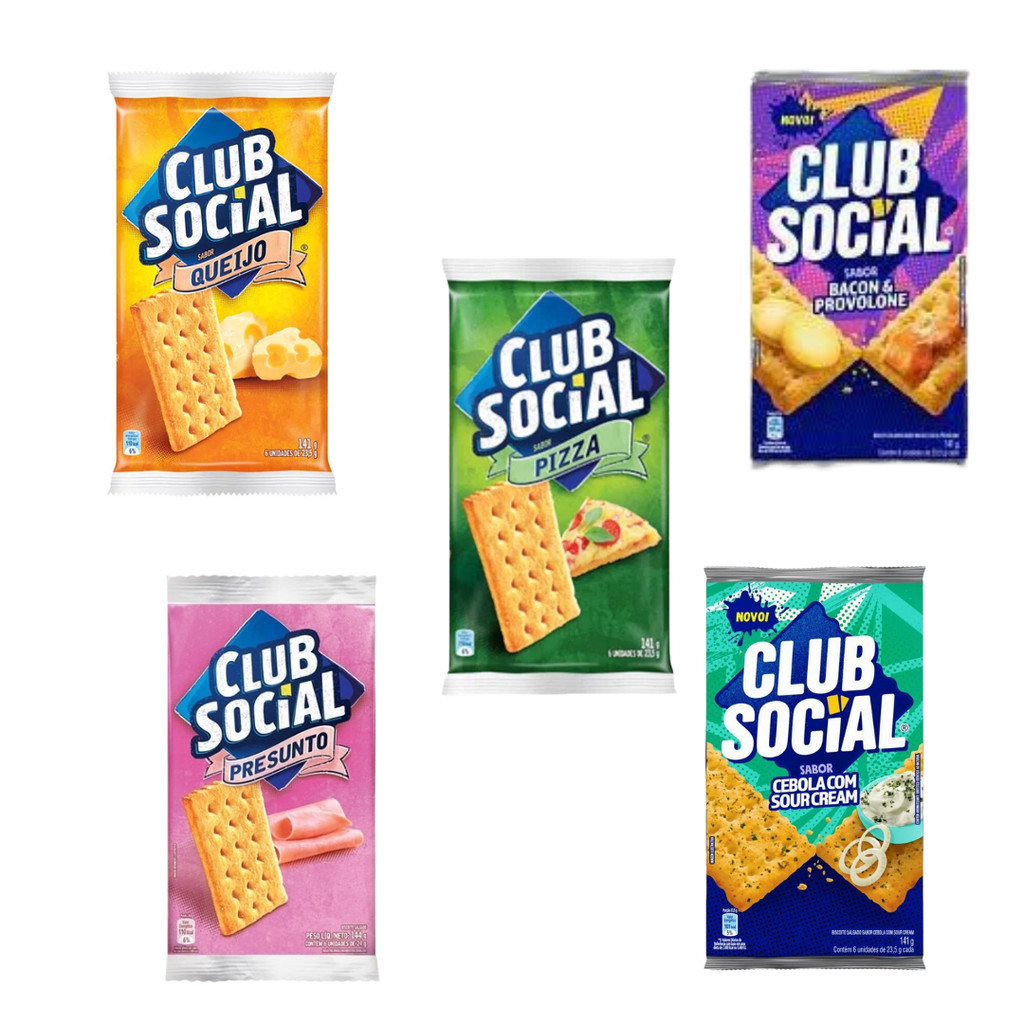 Kit Biscoito Club Social 5 Unidades Sabores | Shopee Brasil