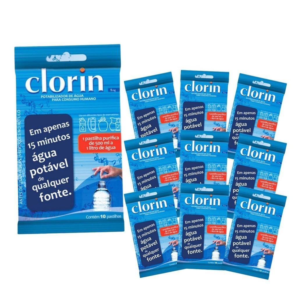 10 Un Clorin Água Potável em Qualquer Lugar Solução Rápida | Shopee Brasil