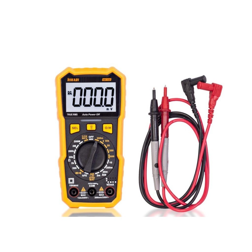 Multímetro Digital Hikari HM-1500 True RMS, NCV, hFE AC/DC 600V ...