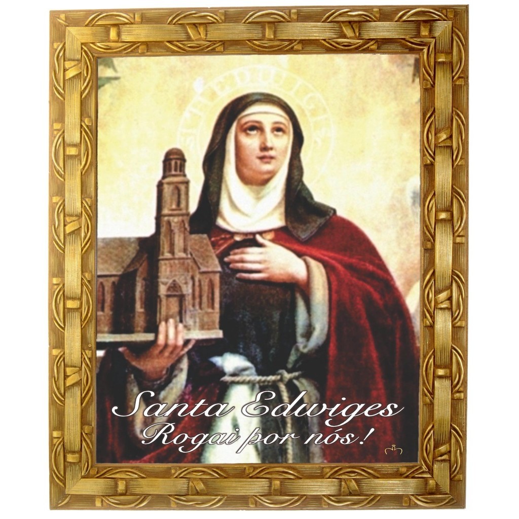 Quadro Da Santa Edwiges, Mod. 02, Tam.30x25cm. Angelus | Shopee Brasil