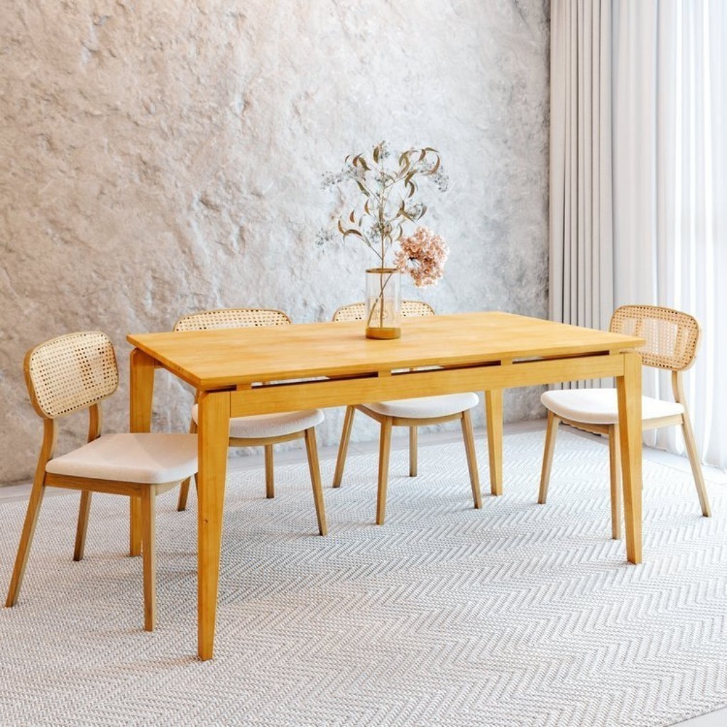 Conjunto Sala de Jantar Mesa 160cm Seiva 4 Cadeiras Liz CabeCasa ...