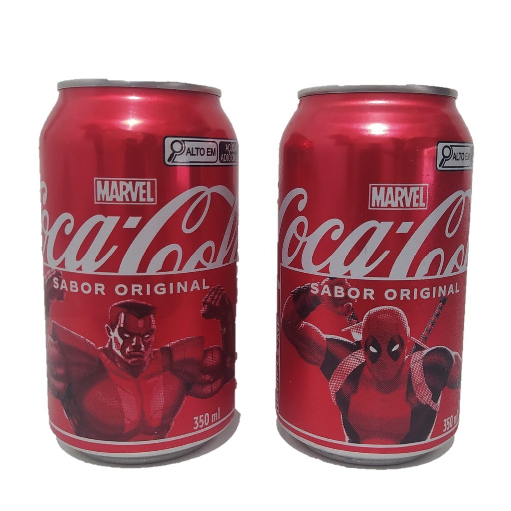 Kit 2 Coca Cola Marvel Deadpool e Colossus Duas Latas 350 ml Coca-Cola ...