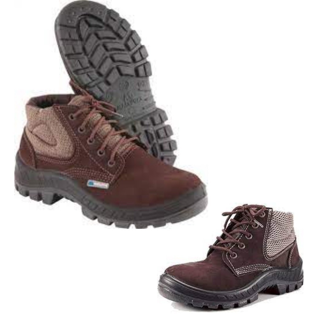Botina 50b26 Marluvas Marron Nobuck Bota com Bico de PVC Cadarço para ...