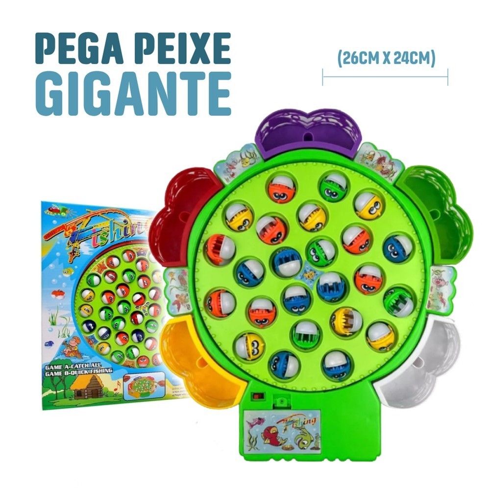 Brinquedo Pescaria Pega Peixe Grande 24 Peixes Jogo Infantil Pesca ...