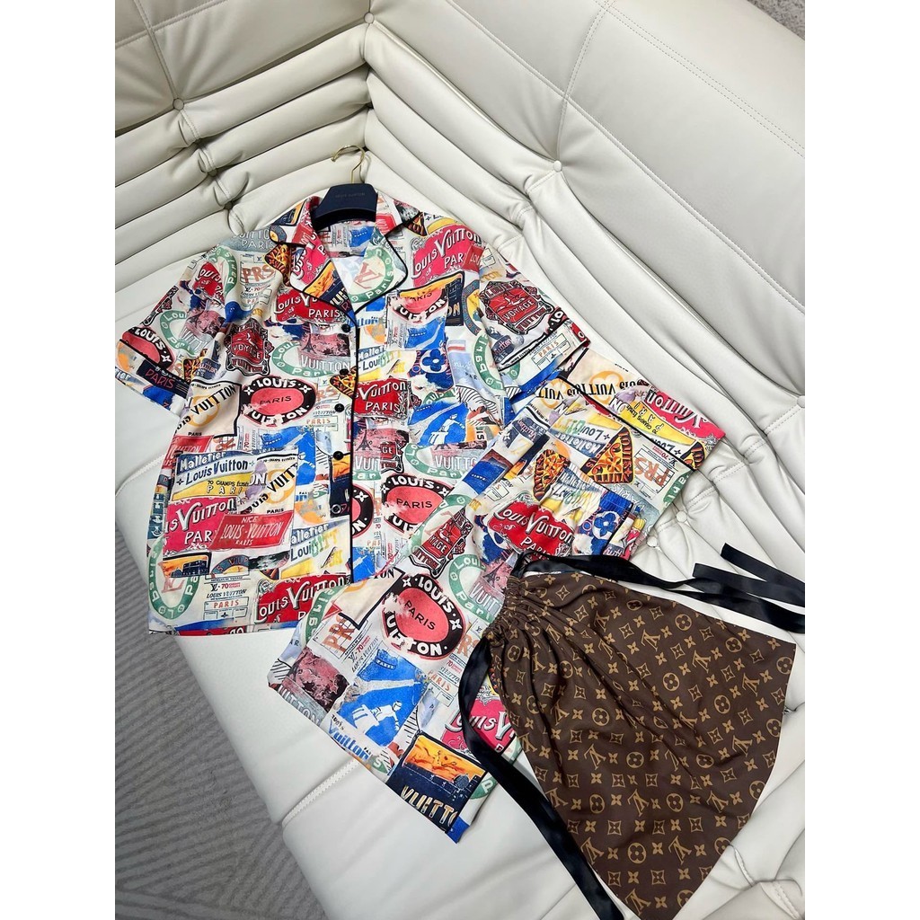 L V Roupa de Casa Luxuosa de Poliamida com Sensação de Seda | Shopee Brasil