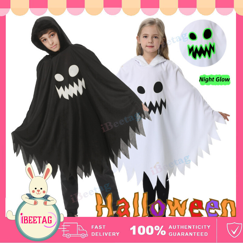Fantasia De Halloween Para Crianças Cosplay Fantasma Luminoso Manto ...