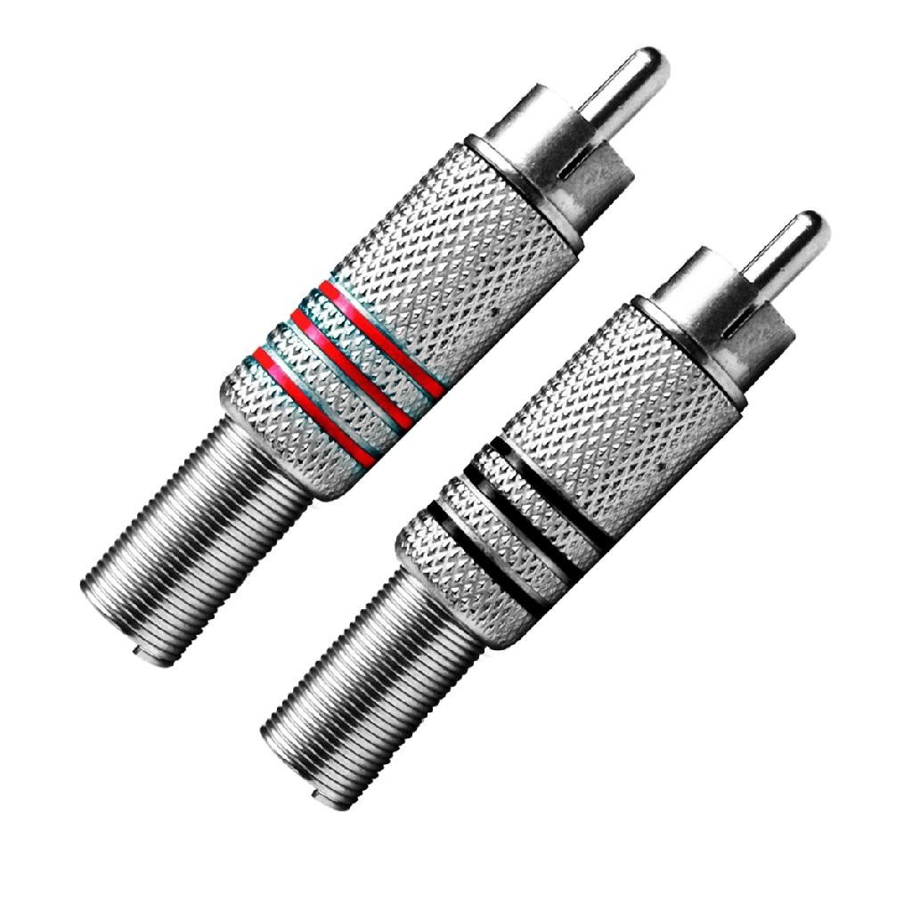 100x Plugs Rca Conector Macho Metálico Com Mola 50 Pares Pci ...