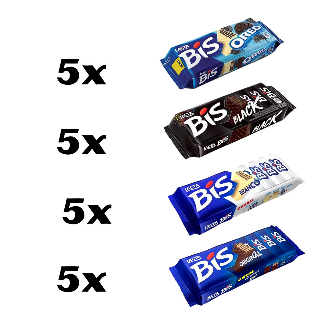 Kit 20 Unidades de Chocolates Bis 100,08g | Shopee Brasil