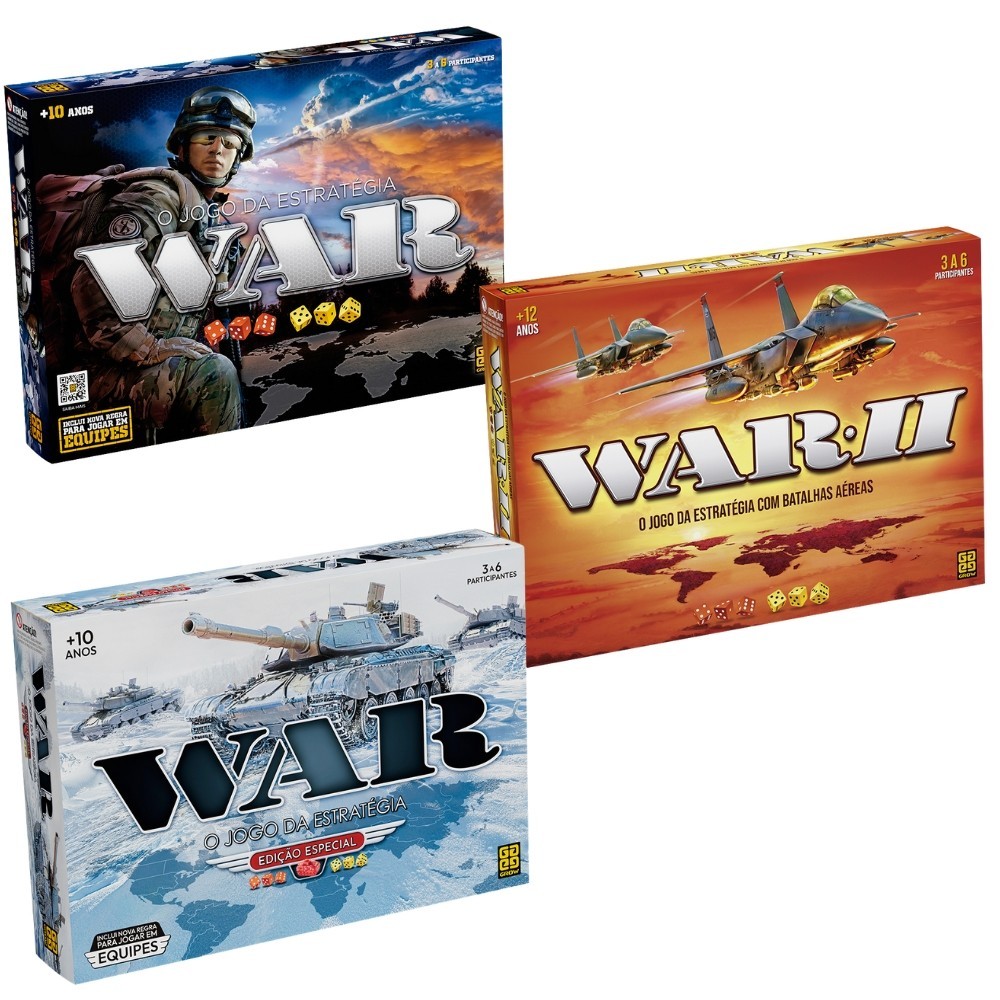 JOGO WAR ESTRATÉGIA GROW TABULEIRO DIVERSÃO BRINQUEDOS GAMES MESA ...