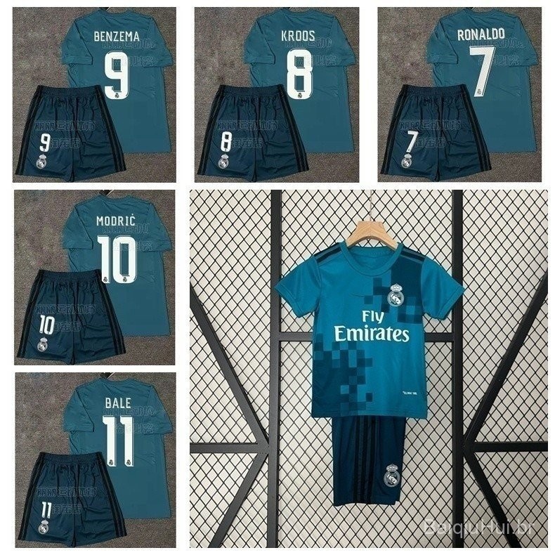 Temporada 2017-18 Real Madrid Kit camisa retro fora de casa Futebol ...