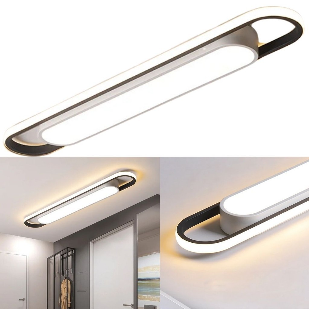 Luminaria Comprida Retangular LED 60cm c/ Difusor Lateral e Central ...