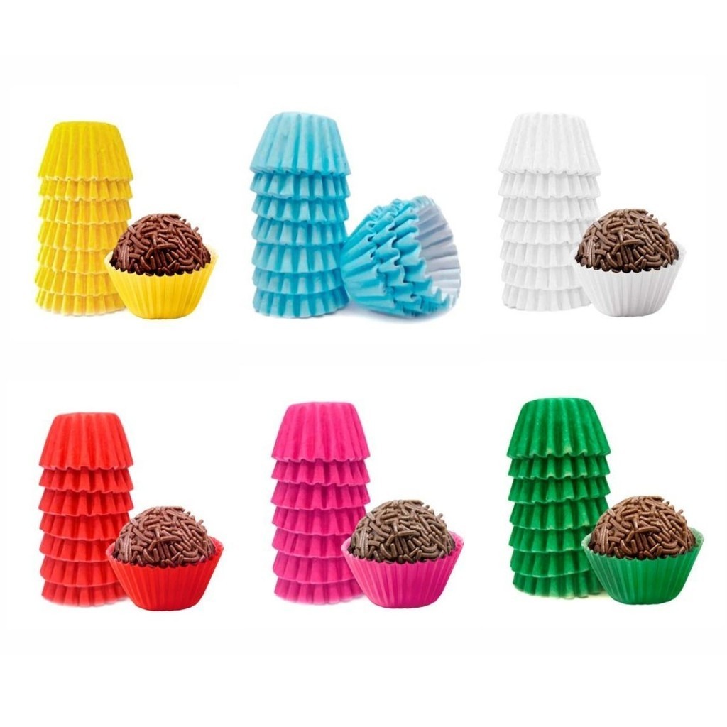 100 Forminhas Brigadeiro Docinhos nº 5 Diversas Cores | Shopee Brasil