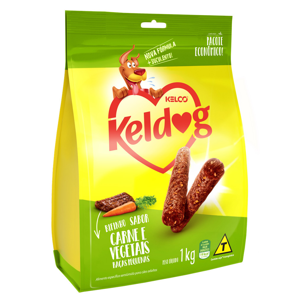 Bifinho Keldog Sabor carne e vegetais 1kg/Kelco.Shelf life 90 dias ...