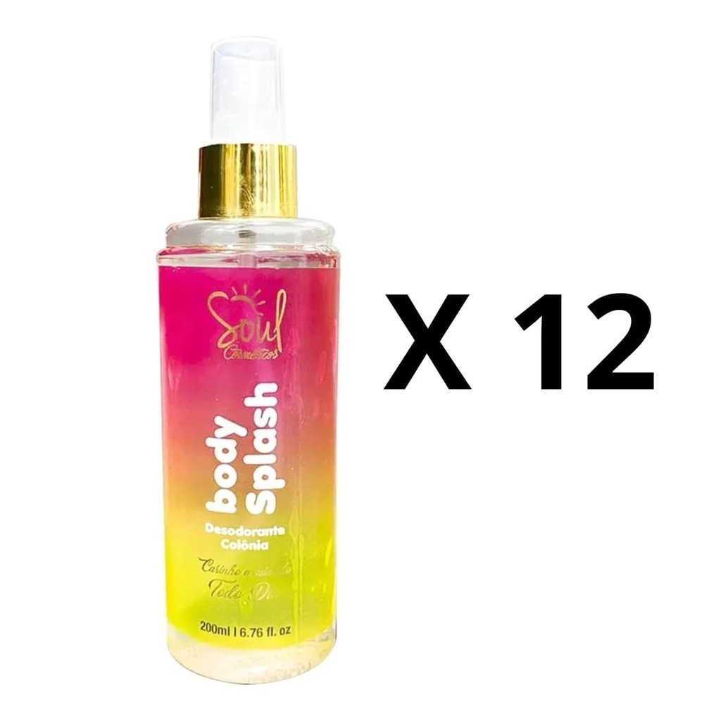 Kit com 12 Body Splash Desodorante Colônia 200Ml - Soul | Shopee Brasil