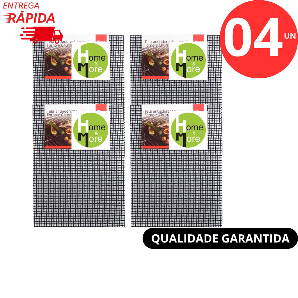 Kit 4 Manta Churrasqueira de Teflon Multiuso Antiaderente para ...