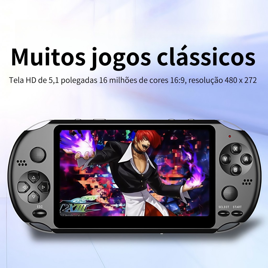 Console De Vídeo Gamer 5,1 Polegadas De Mão 8GB Embutido 2000+ Jogos ...