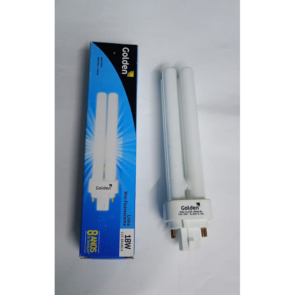 Kit 2 Unid. Lampada Mini Fluorescente 18w 6500k 4 Pinos Gx24d-2 ...