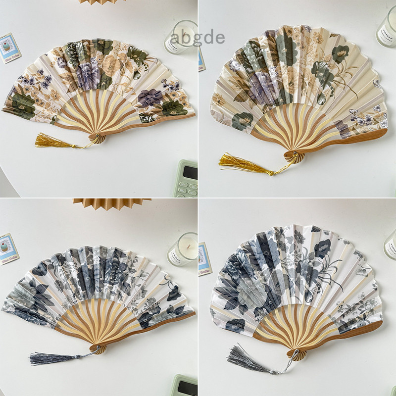 abgde Leque De Seda Estilo Japonês Chinês , Dobrável , Arte De ...