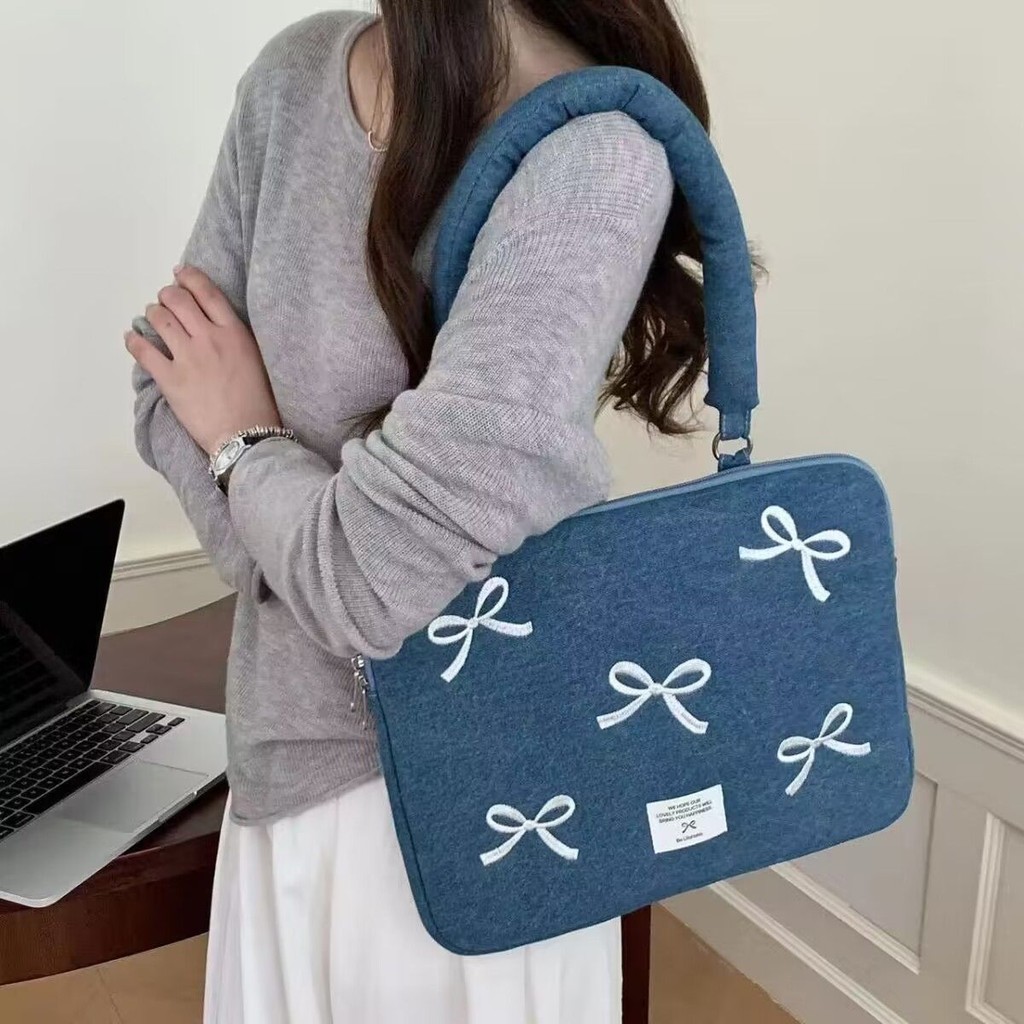 Bolsa para laptop versão coreana moda jeans amor coração gravata ...