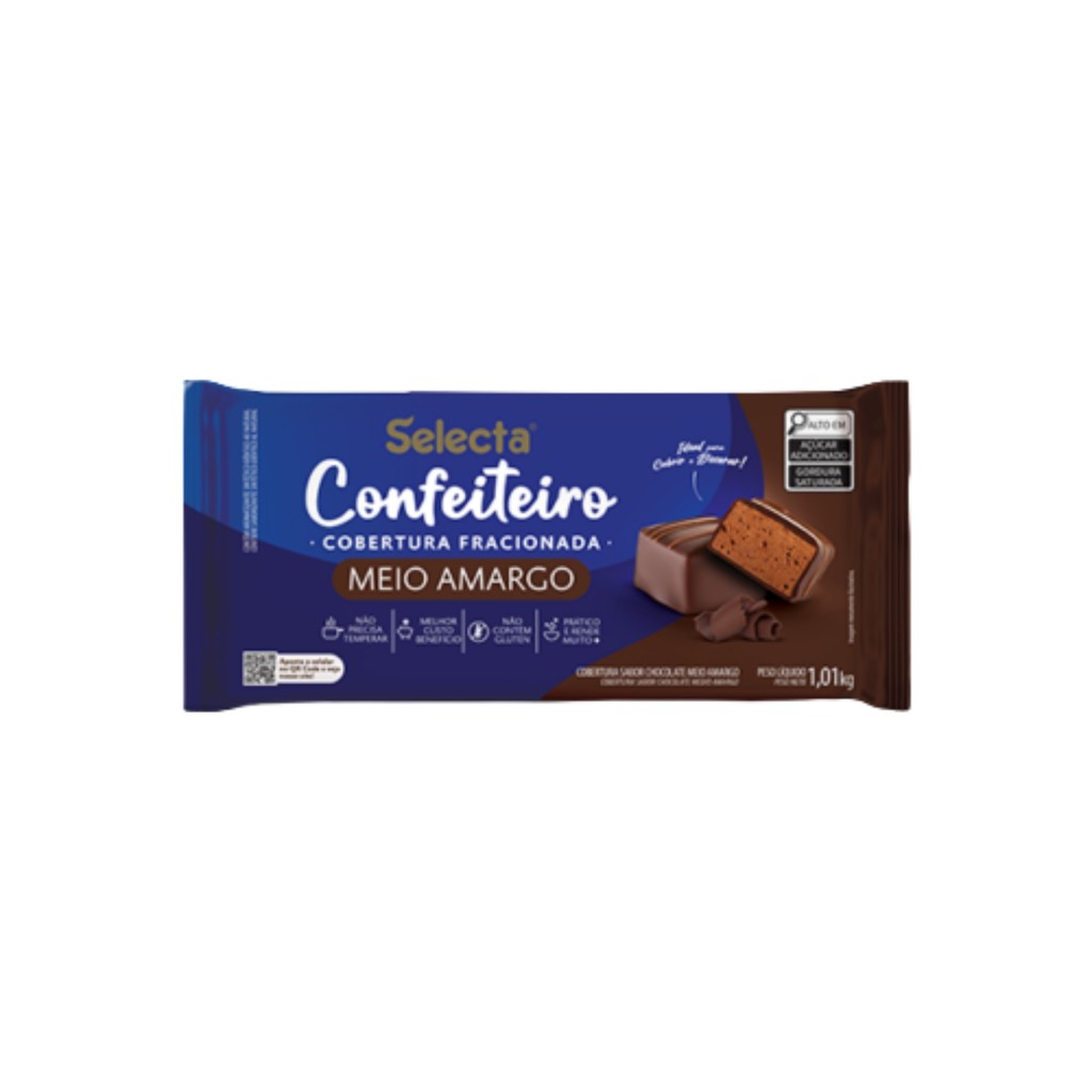 Selecta Confeiteiro Meio Amargo 1,01Kg – Cobertura em Barra para Banhos e Coberturas | Shopee Brasil