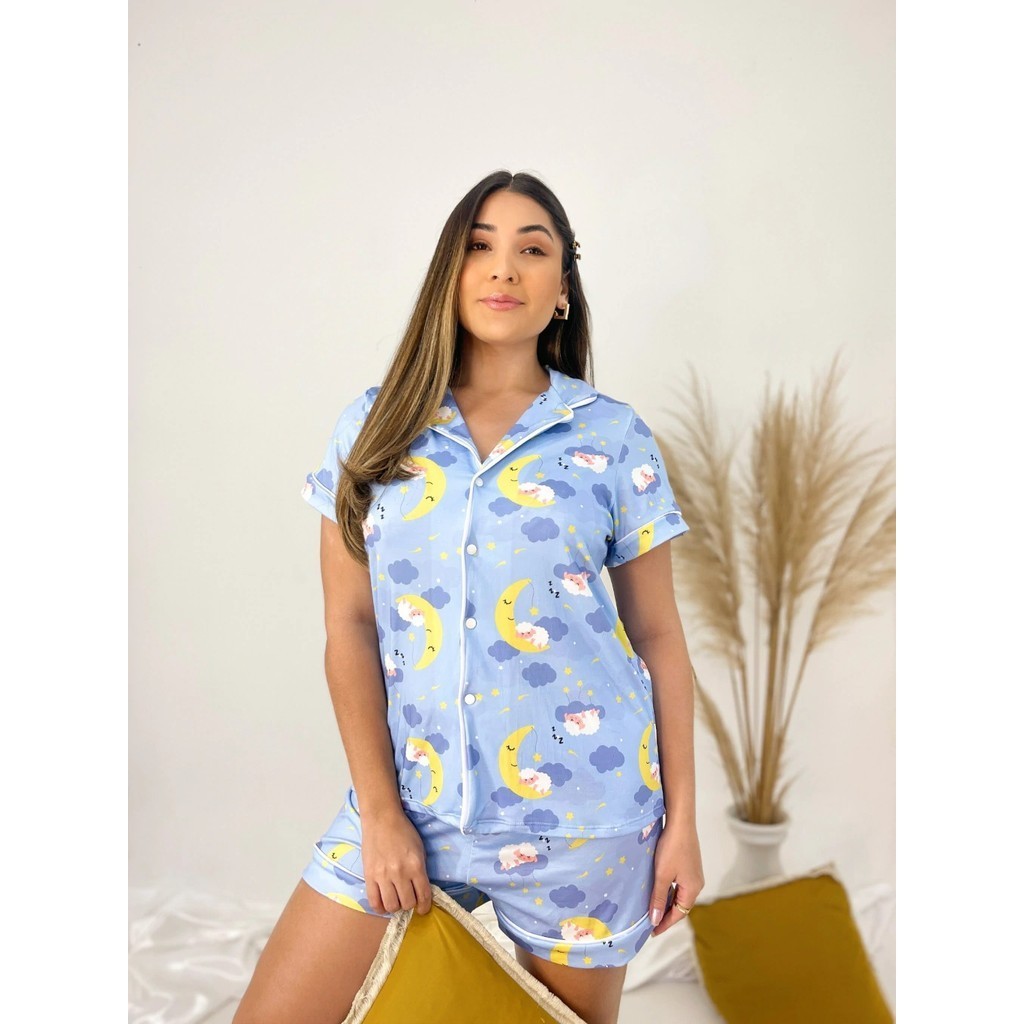 Pijama Americano Premium Personagens Ovelha Lua | Shopee Brasil