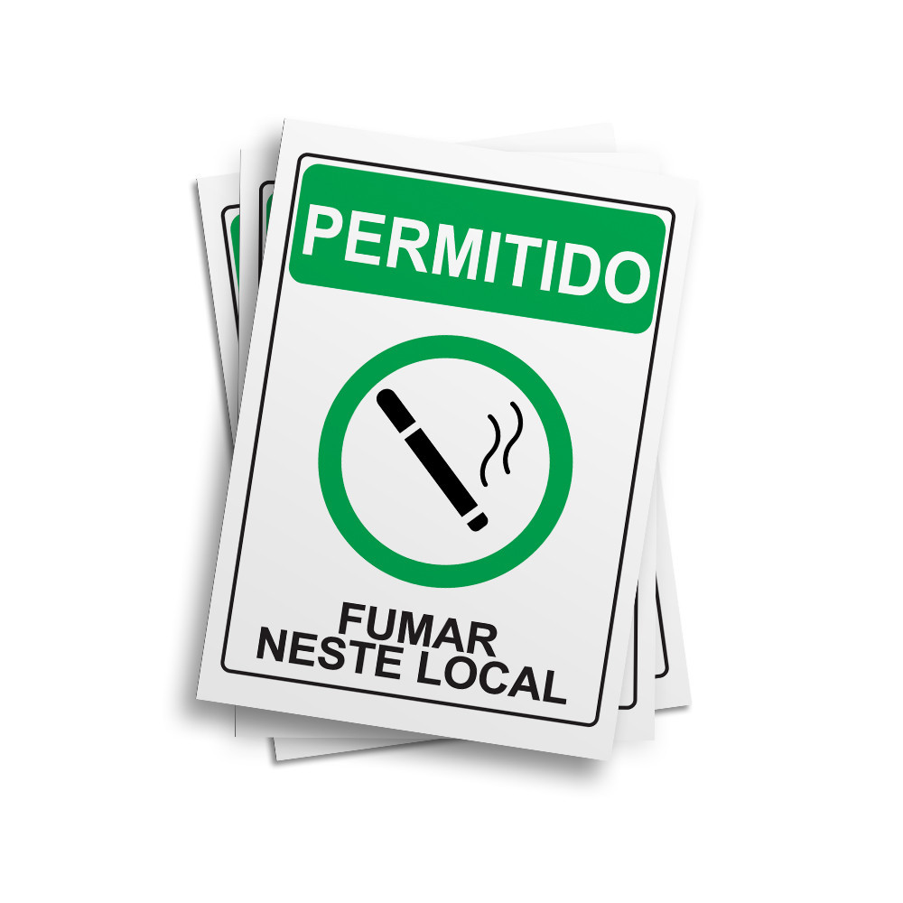 Adesivo Para Sinalizacao Permitido Fumar Neste Local 25cm x 18cm - Alta ...
