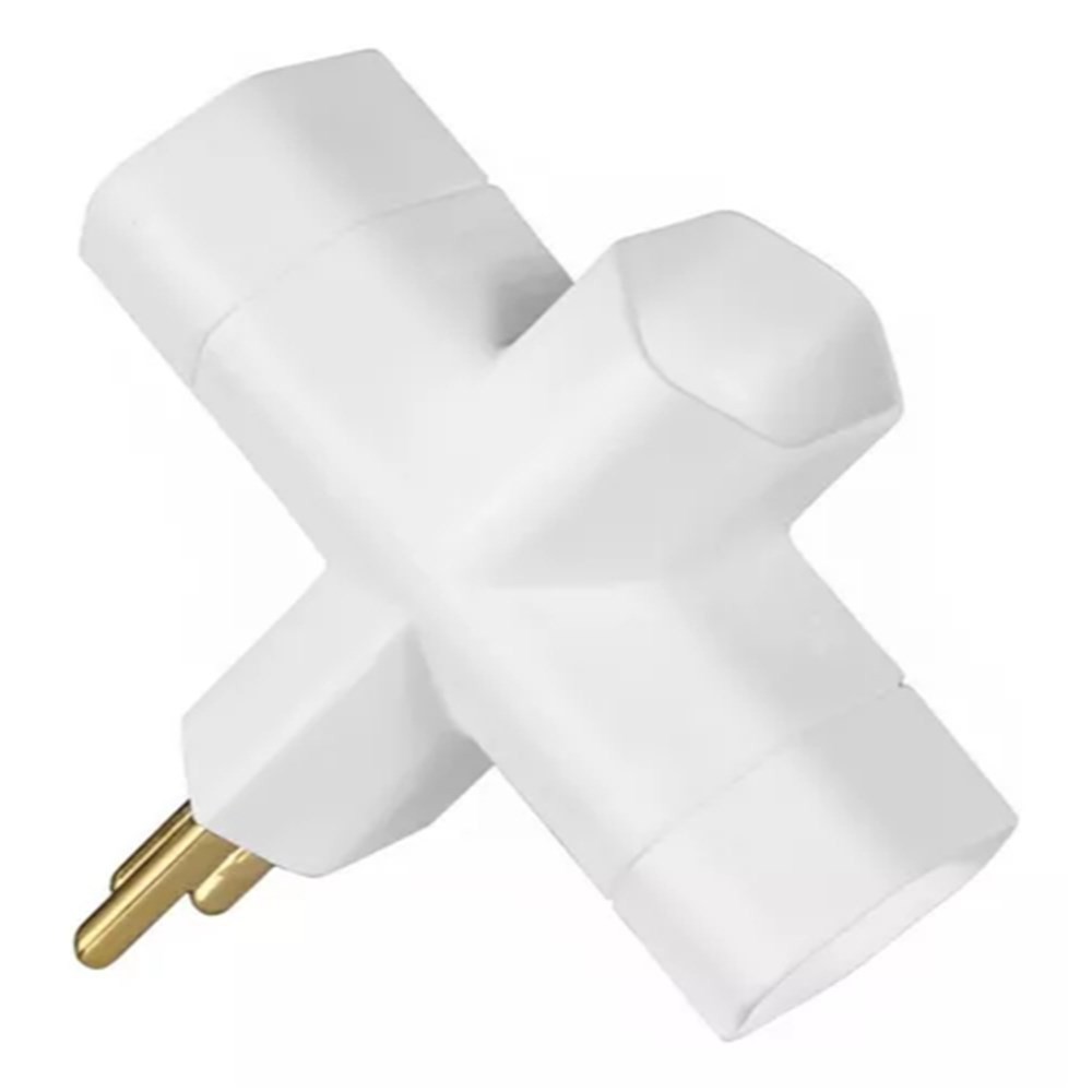 Adaptador Tomada T Benjamim 10a 2 Pinos Tomada Plug Resistente Adapta 3 ...
