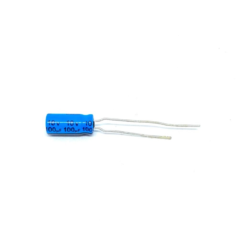 KIT COM 50 PEÇAS - CAPACITOR ELETROLITICO 100UF 10V RADIAL 5X12MM JH ...