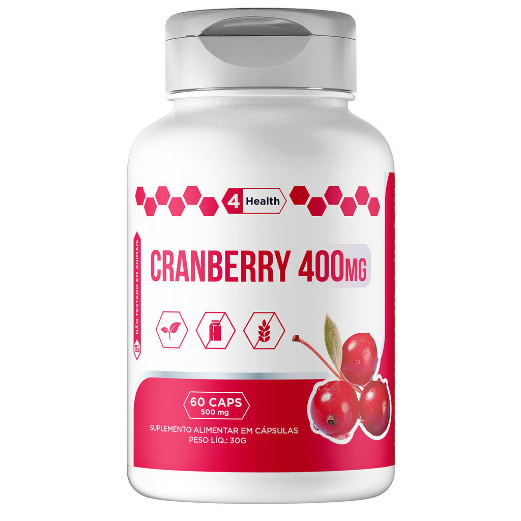 Cranberry 400mg 60 capsulas - 4 Health | Shopee Brasil