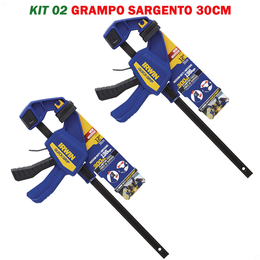 Kit 02 Grampo Irwin Marceneiro Sargento Medium Duty 12 30cm 2005992 ...