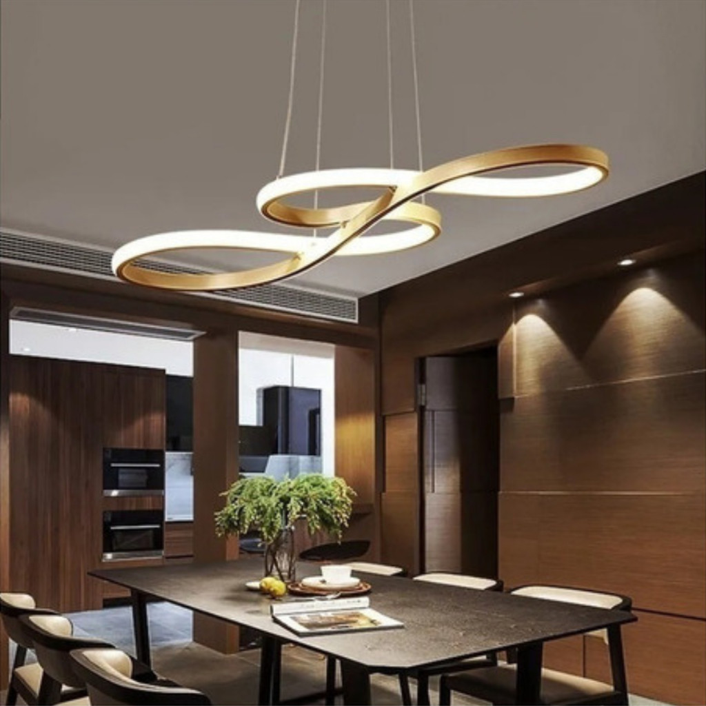 Luminária Lustre Pendente Led Design Moderno 48W Bivolt 3 em 1 Mesa ...