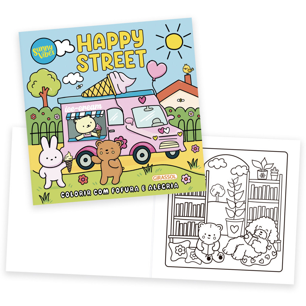 Sunny Vibes: Happy Street - Colorir com Fofura e Alegria - Livro de ...