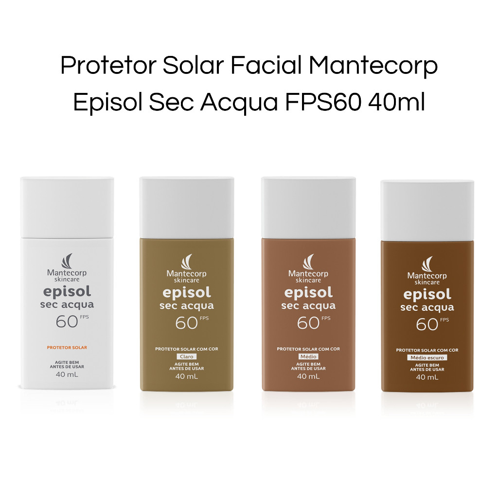 Protetor Solar Facial Mantecorp Episol Sec Acqua FPS60 40ml | Shopee Brasil