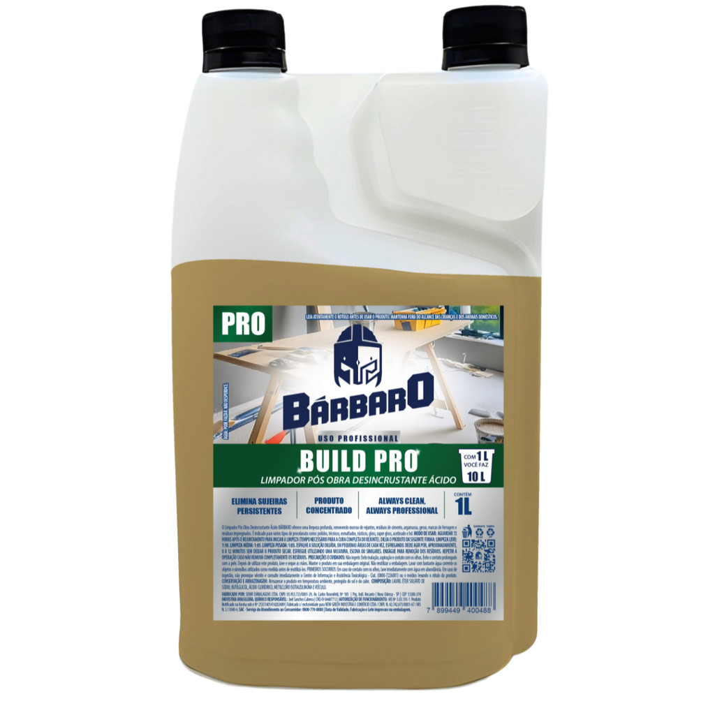 Limpador Pós Obra Pesada Uso Profissional 1 Litro Barbaro | Shopee Brasil