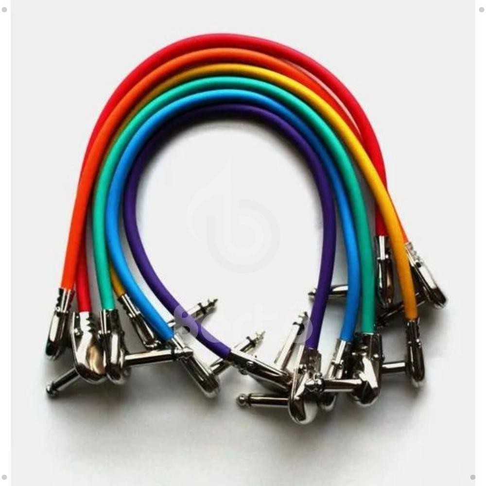 Kit 6 Cabos P10 P10 Cabo Guitarra Pedal Fonte Pedais 25 Cm | Shopee Brasil