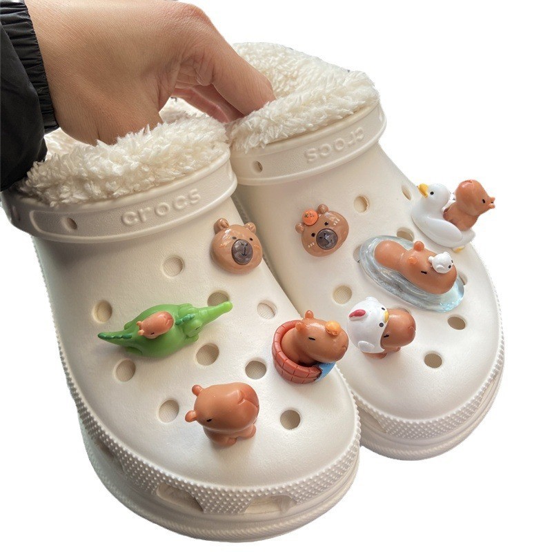 3D Plush Capybara Jibbitz Para croc Set Duck Jibitz Charm Jibbits ...