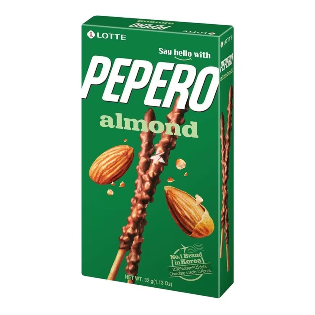 Biscoito Coreano Pepero Palito Chocolate & Amêndoa Almond 32G | Shopee Brasil