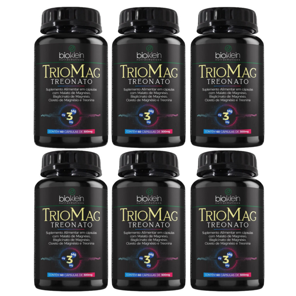 Kit C6 Suplemento Alimentar Triomag Treonato C60 – Maxinutri | Shopee ...