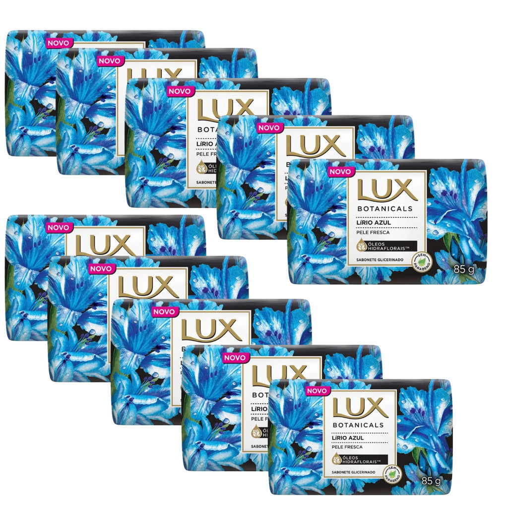 Kit 10 Sabonete Lux Barra Lírio Azul 85g | Shopee Brasil
