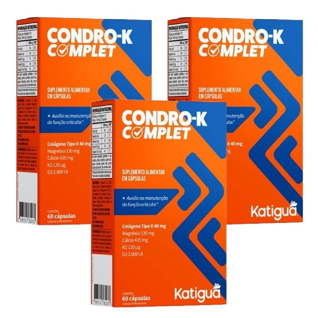 Kit Condro-K Complet Katigua Com 3 Caixas De 60 Cápsulas Cada | Shopee ...