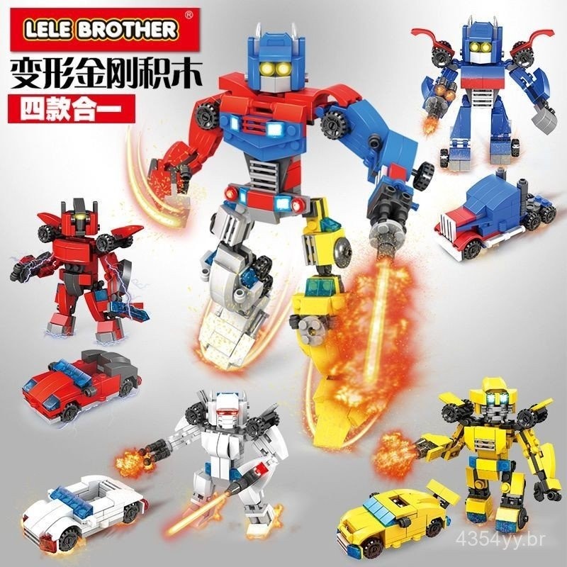 Compatível com LEGO Transforming Robot Block Optimus Wasp Mecha 6 ...