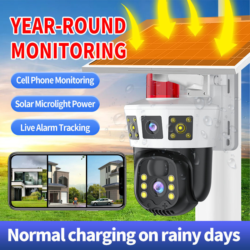 Câmera Solar CCTV V360 4G Cartão SIM 8Mp 4K Wifi Externo Sem Fio Voz ...