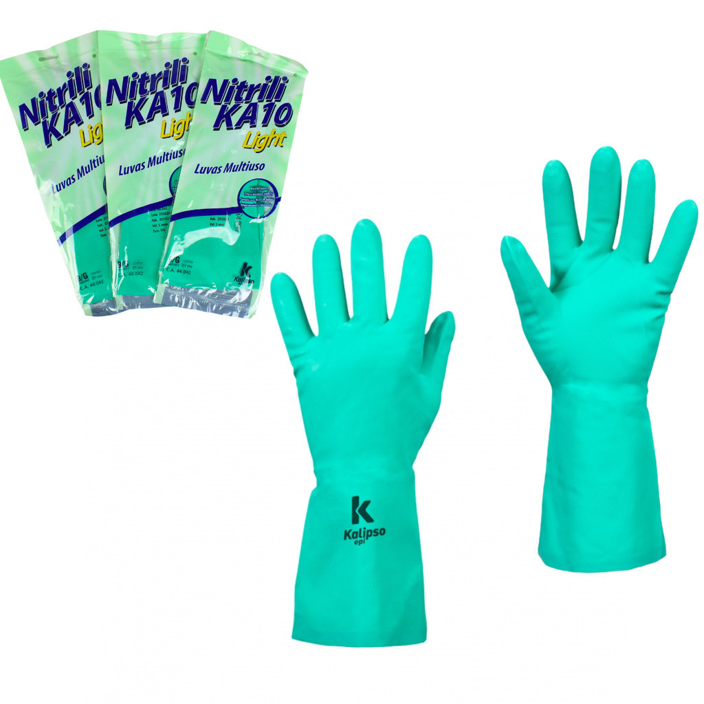 Kit 12 Pares Luva Verde Nitrilica K10 Nitrili Kalipso P M G | Shopee Brasil