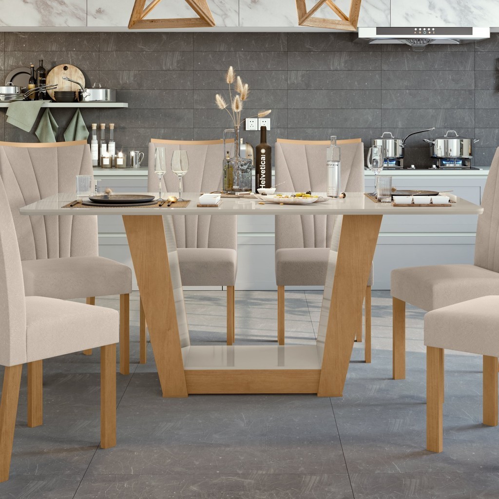 Mesa de Jantar Retangular 6 Lugares 160cm Tampo MFD Apogeu | Shopee Brasil Mesa de Jantar Retangular 6 Lugares 160cm Tampo MFD Apogeu | Shopee Brasil