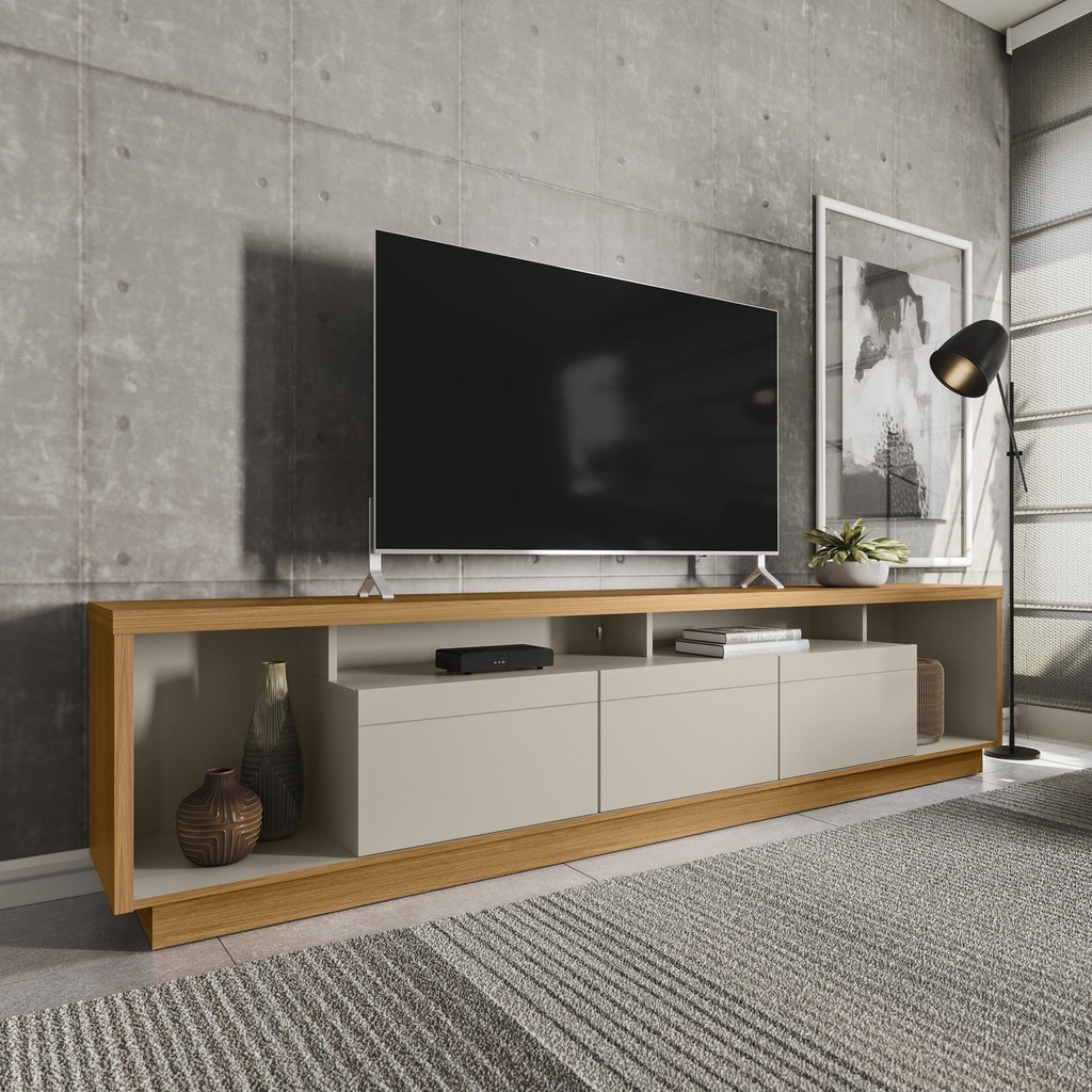 Rack para TV até 75 Polegadas 3 Portas 218cm Cronos CabeCasa ...