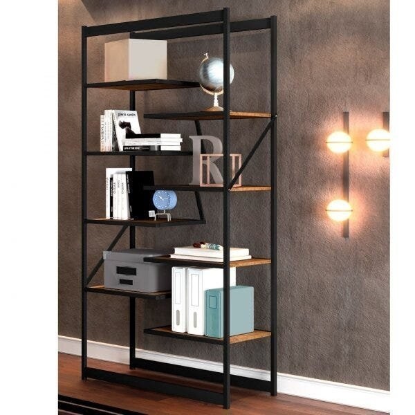 Estante para Livros 8 Prateleiras Innovare 185cmx80cm Espresso Móveis ...