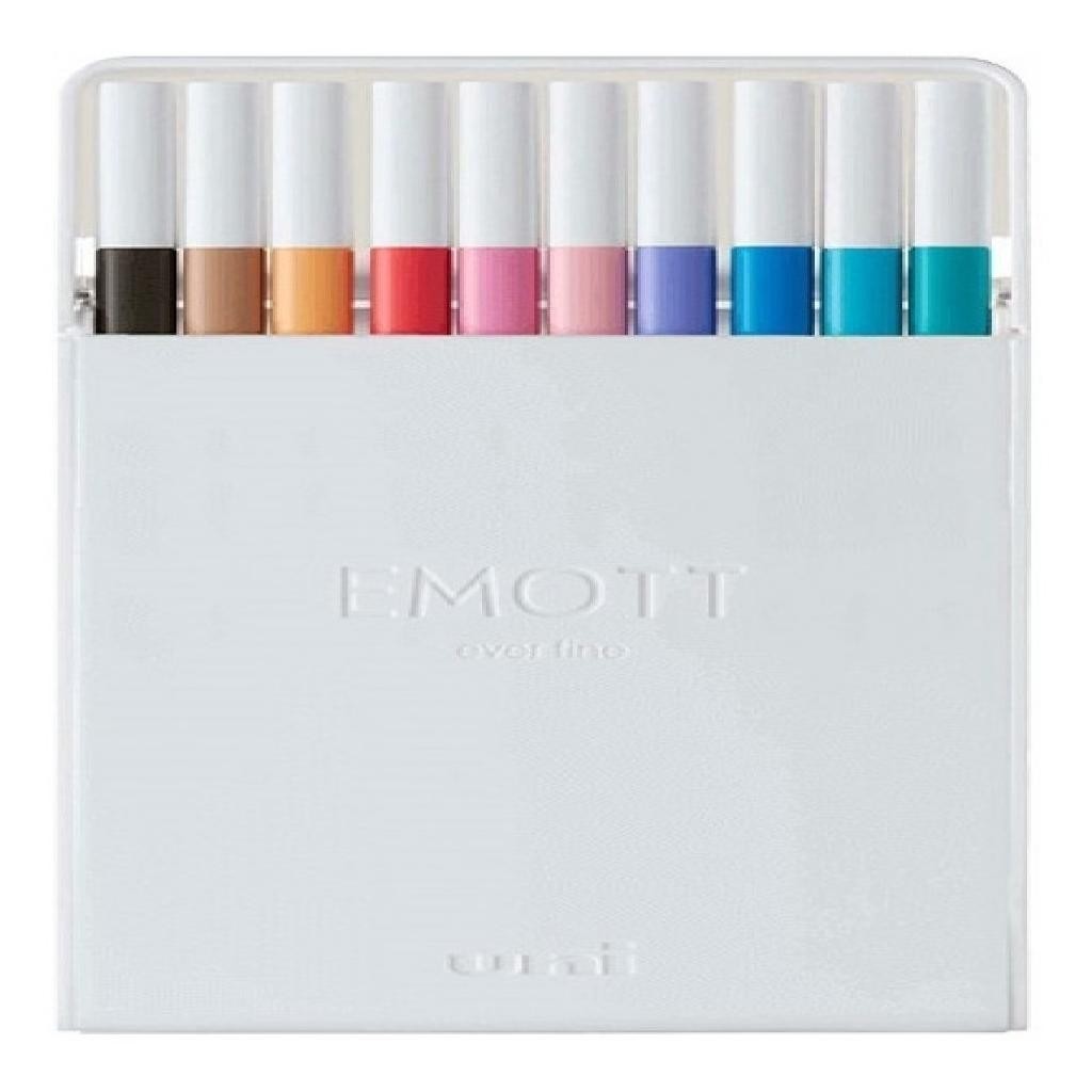 Caneta Hidrográfica Emott Uni-Ball 0.4 10 Cores Pastéis | Shopee Brasil